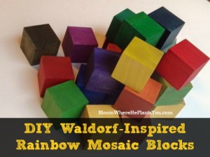 DIY Waldorf-Inspired Rainbow Mosaic Blocks